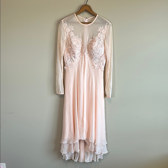 Miss Elliette | Dresses | Vintage Miss Elliette Pink Floral Tiered Maxi ...